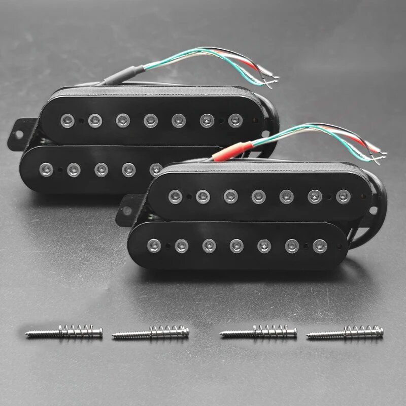 GETMUSIC 7-струнный хамбакер звукосниматель для headless гитары Silver Screws Set