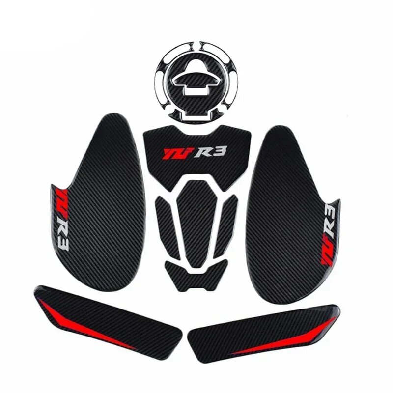 Для YAMAHA-R3 YZFR3 YZF R3 2020 2021 2019-2022 мотоциклетная противоскользящая крышка топливного бака, защитная боковая наколенница, наклейка, накладки