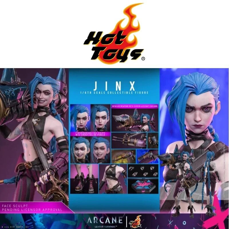 В наличии оригинальные фигурки HOTTOYS HT 1/6 TMS137 Arcane: League Of Legends Jinx, 12-дюймовые коллекционные модели, игрушки, подарки
