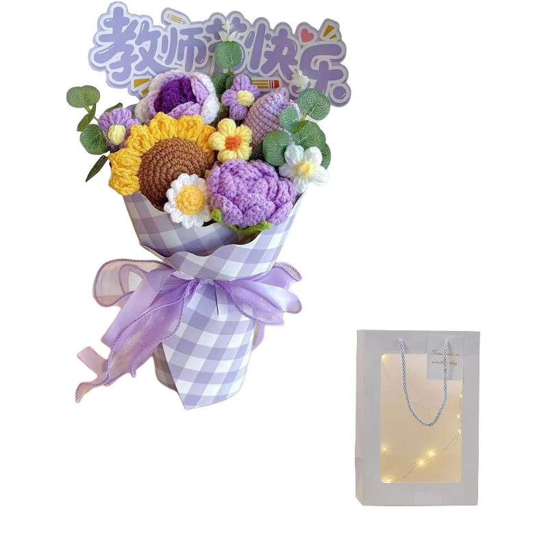 Искусственный цветок унисекс AIQING CAOZHILIANWANJU, букет из вязаного полотна, Mxh057-Purple