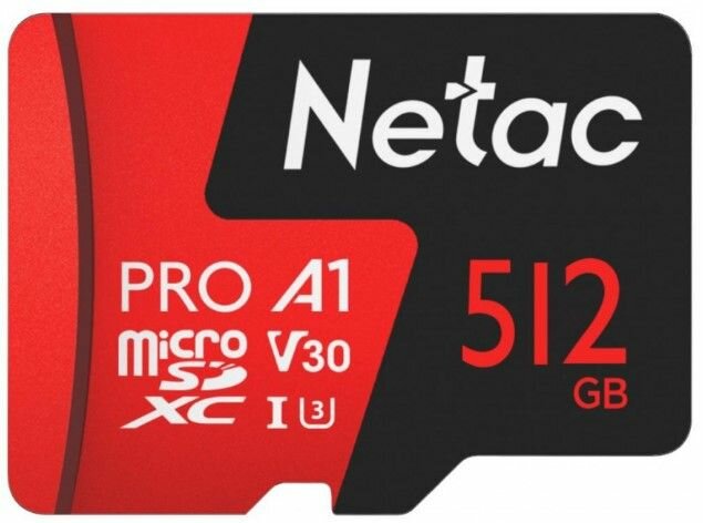 Флеш карта microSDXC 512GB Netac NT02P500PRO-512G-R P500 Extreme Pro + adapter