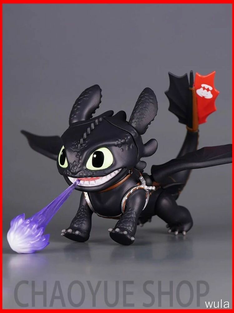 Фигурка Toothless из How to Train Your Dragon, черная игрушка с эффектом света, для детей, от Wula