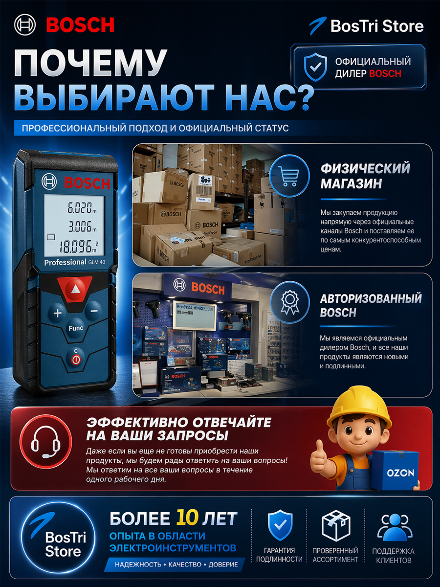 Bosch Лазерный дальномер GLM400 40M