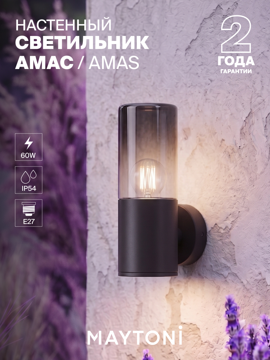 Настенный светильник бра Maytoni Amas E27, IP54, 60W O432WL-01GF