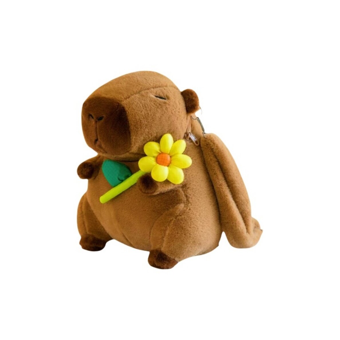 Плюшевая кукла-рюкзак унисекс AIQING CAOZHILIANWANJU Capybara Backpack Yellow Small Flower, 32CM EU