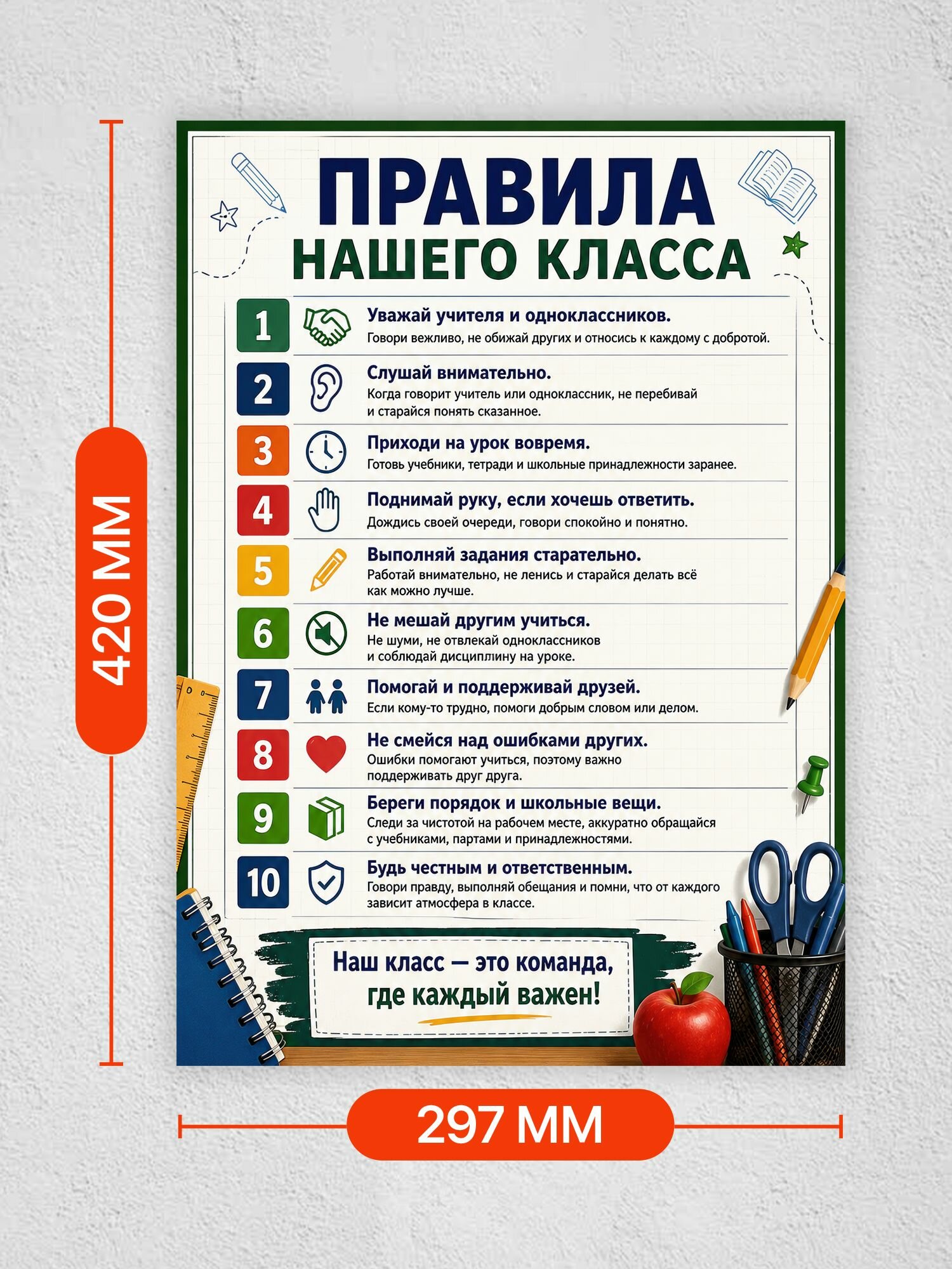 Правила класса плакат — фото 1