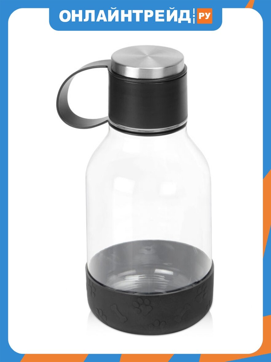 Бутылка для воды Asobu «Dog Bowl Bottle» 2-в-1 со съемной миской для питомцев, 1500 мл, черный (842037)