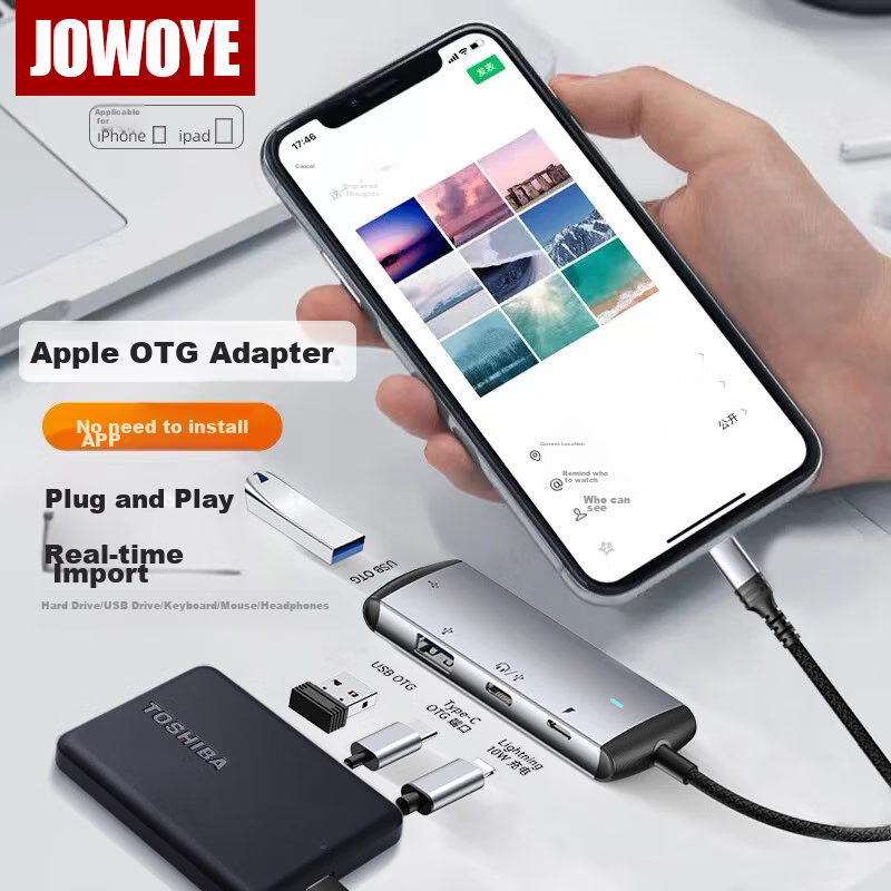 JOWOYE Адаптер для жесткого диска телефона Apple для iPhone iPad USB-флешки конвертер OTG обновленная механическая