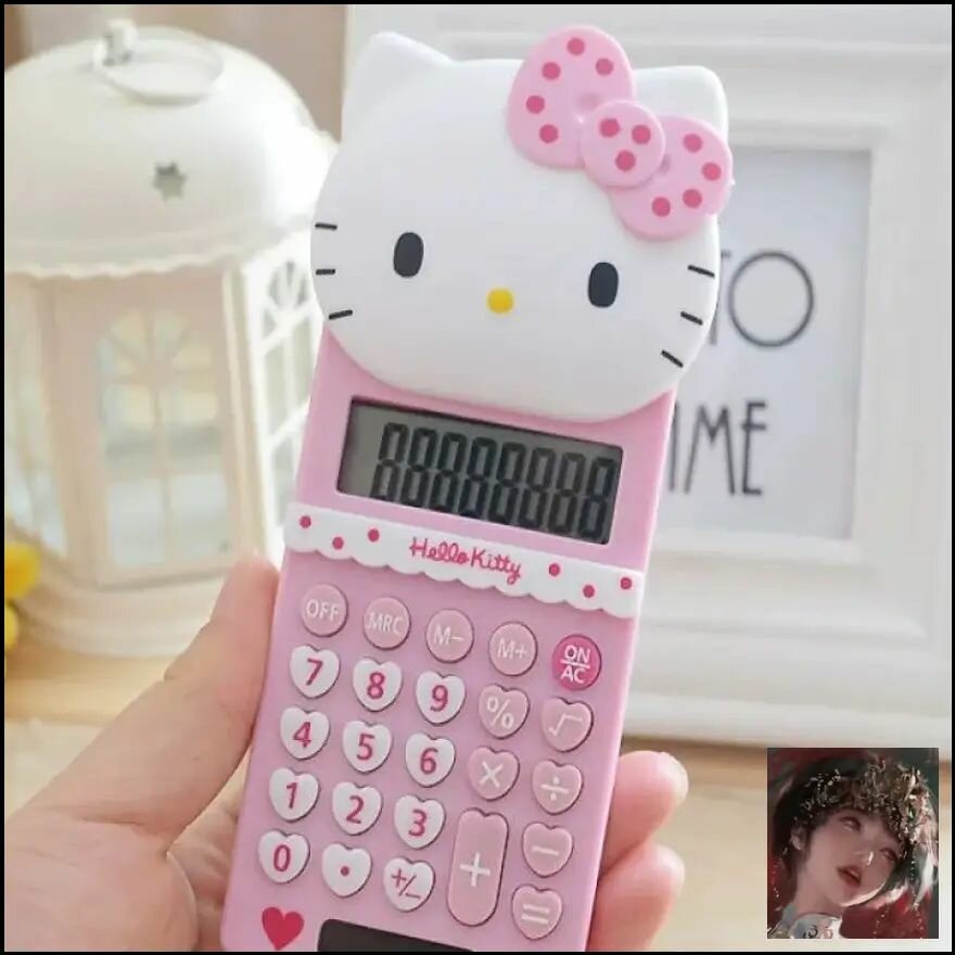 Мини-калькулятор Hello Kitty с крышкой
