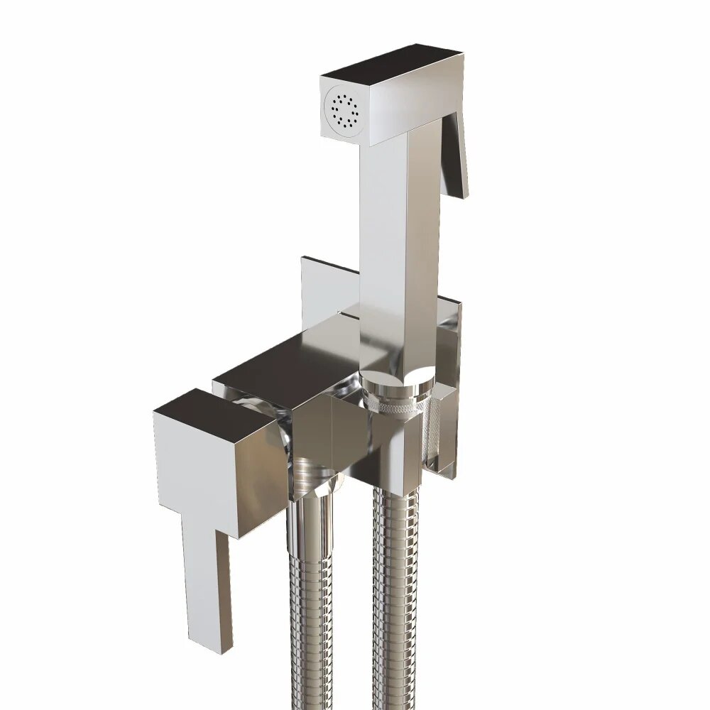Гигиенический душ RGW Shower Panels SP-212 встраиваемый, скрытого монтажа, со смесителем, хром, глянцевый, латунь, рычажный, смеситель для биде