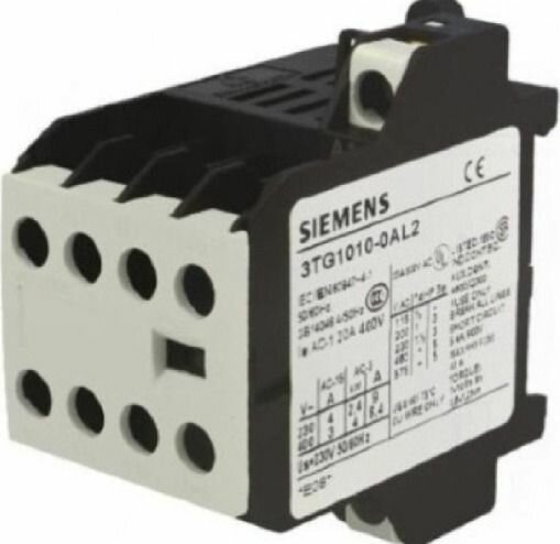 Контактор SIEMENS 3TG1010-0AL2 Вспомогательные контакты NO, 3-полюсный, 230ВAC, 9А, 1 шт