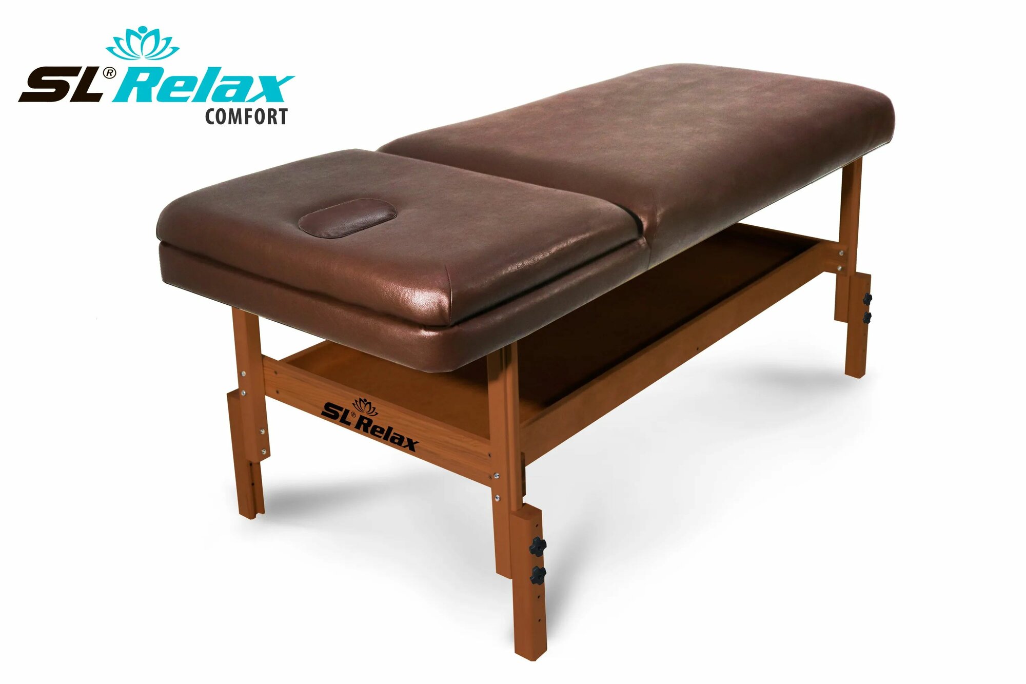 Массажный стол стационарный SL Relax Comfort SLR-10 коричневая кожа