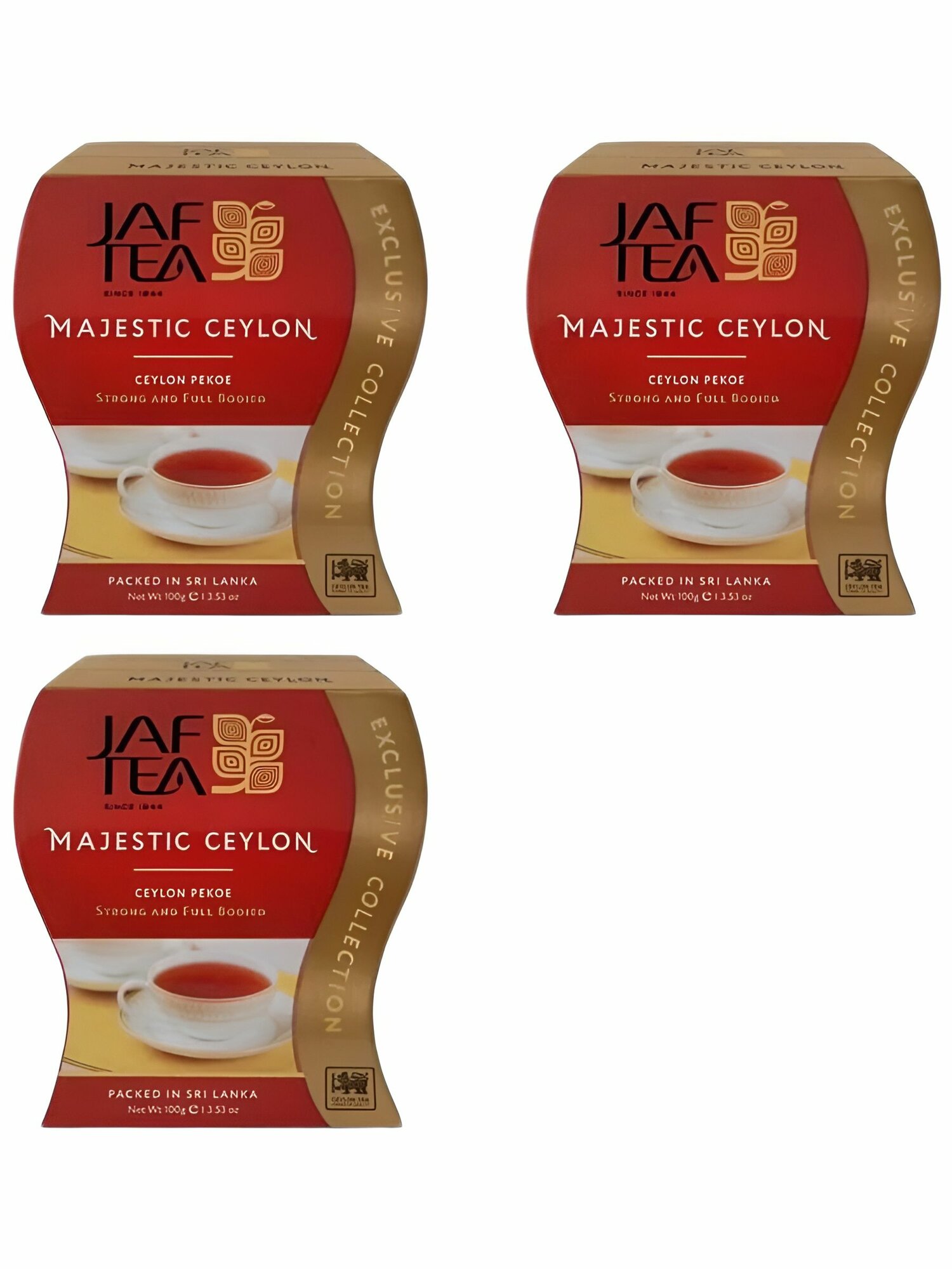 Чай Jaf Tea Majestic черный 100 гр. - 3 штуки в наборе, листовой чай