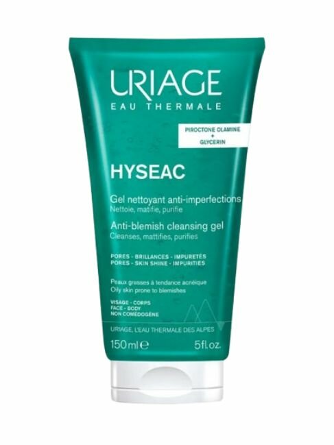 Урьяж Очищающий гель для умывания Uriage Hyseac против несовершенств кожи лица и тела, 150 мл (Урьяж Исеак)