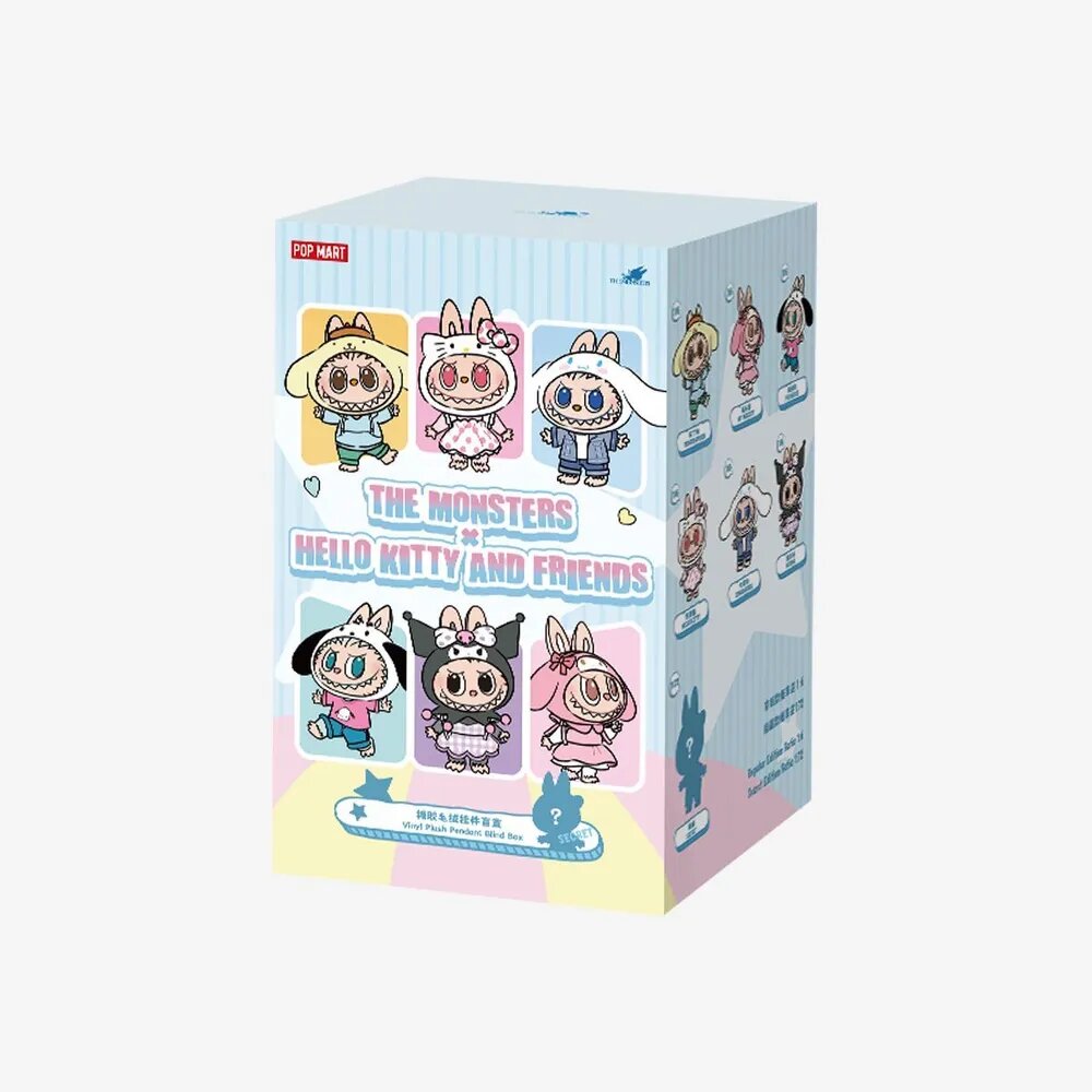 POP MART - Коллекция THE MONSTERS Hello Kitty and Friends Series Vinyl Plush Pendant, Подарки, украшения комнат, 1 шт
