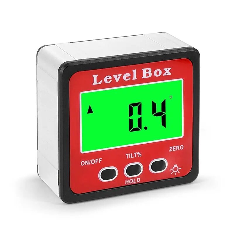 Цифровой угломер-транспортир Digital Level Box Protractor Silver+Black+Red