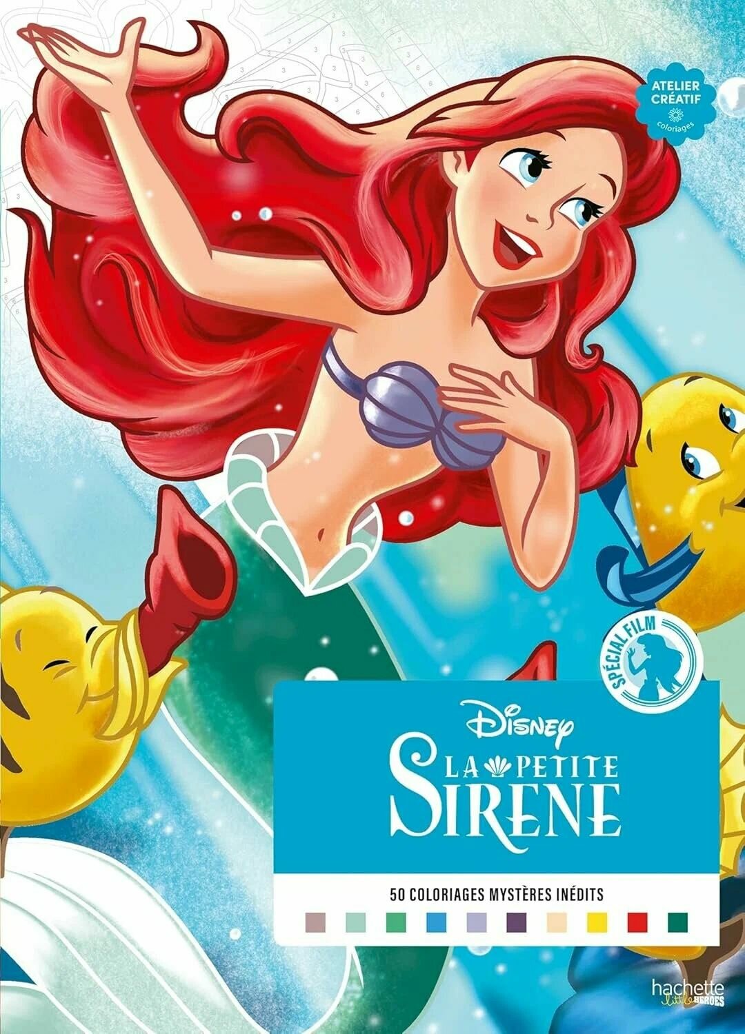 Раскраска по номерам дисней Hachette Coloriages Mysteres Disney - La Petite Sirene (Русалка Сирена) от ашет