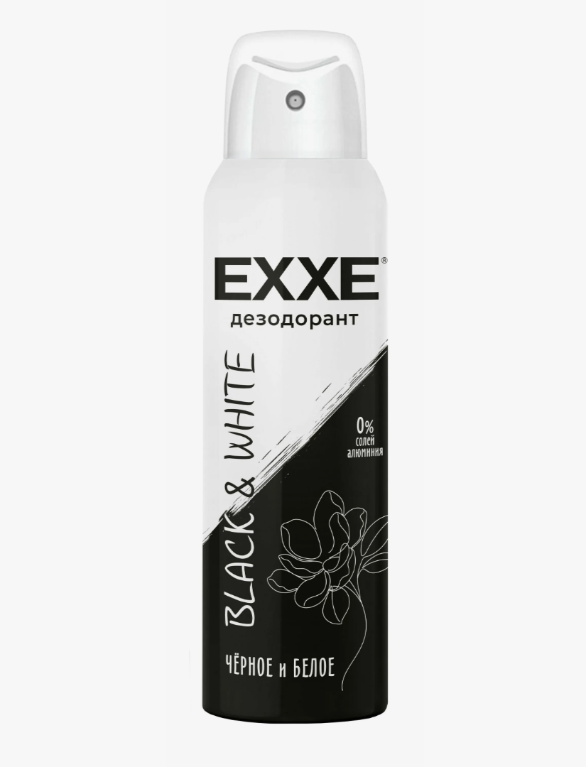 EXXE Дезодорант женский спрей от пота и запаха Black & White 150мл