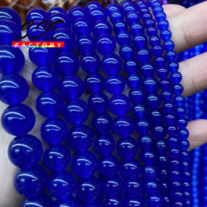 Натуральные бусины Sunshine and Beads темно-синий нефрит Халцедон круглые 4-14 мм 8mm 45 to 48pcs