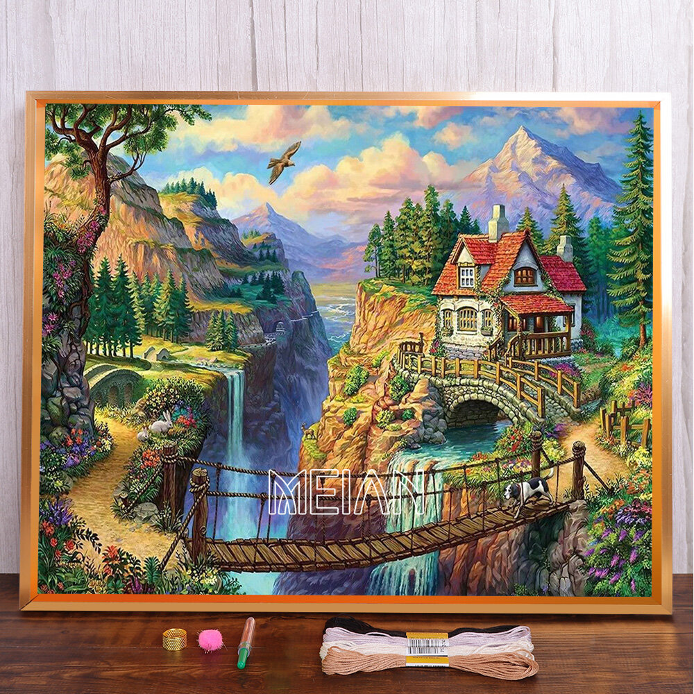 MEIAN Набор для вышивания,30x40CM,11CT,40 цветов