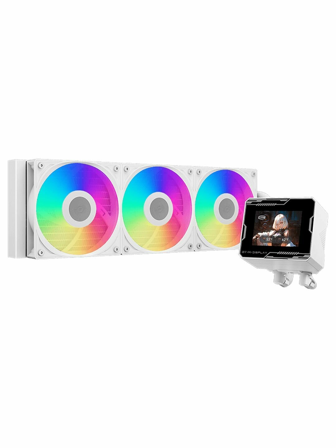 Система водяного охлаждения PCCOOLER DT360M Display, LCD, 4-pin, ARGB, 120 мм, белый (GT360M-WHAWXX-GL)