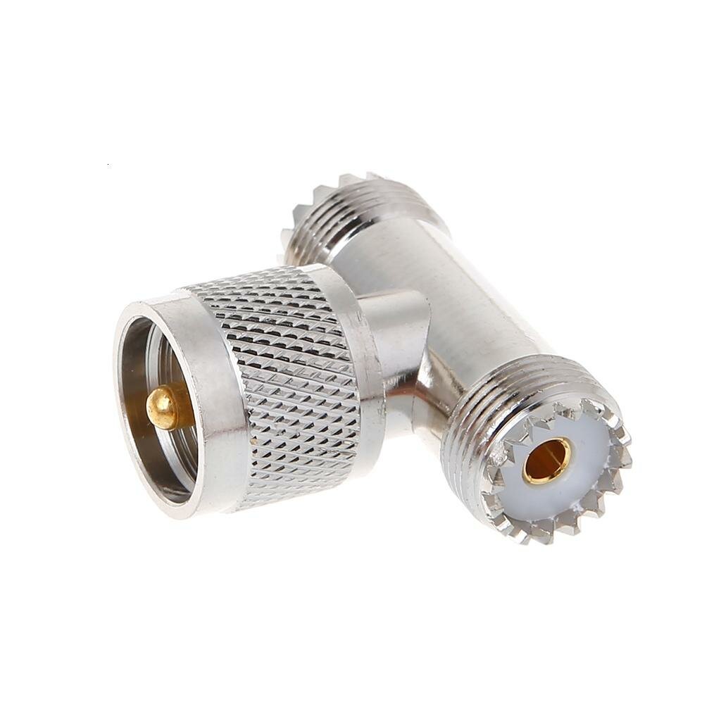 Тройник UHF PL259 – 2×SO239, Серебро