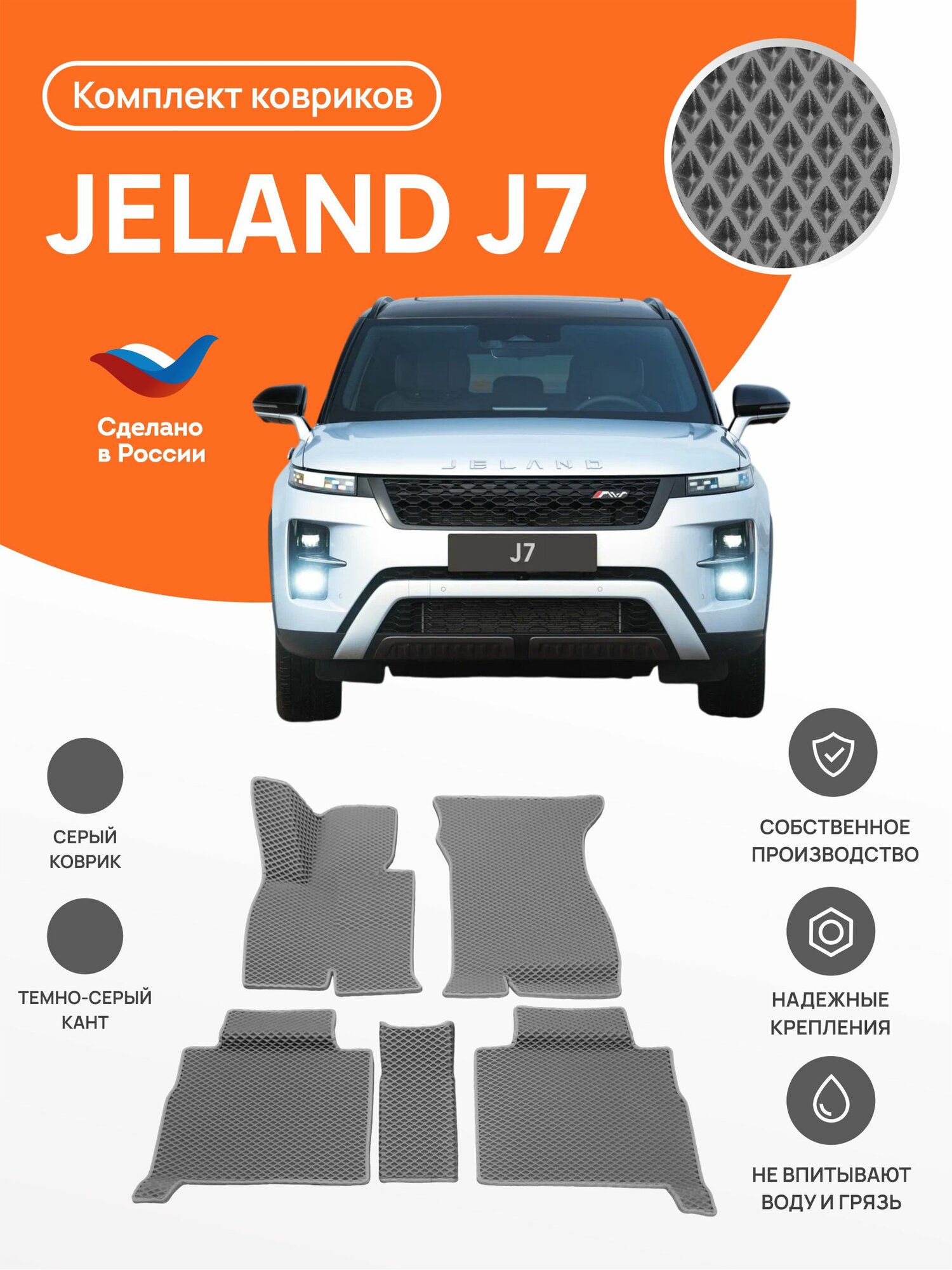 Автомобильные коврики EVA в салон Jeland J7 (2026-)
