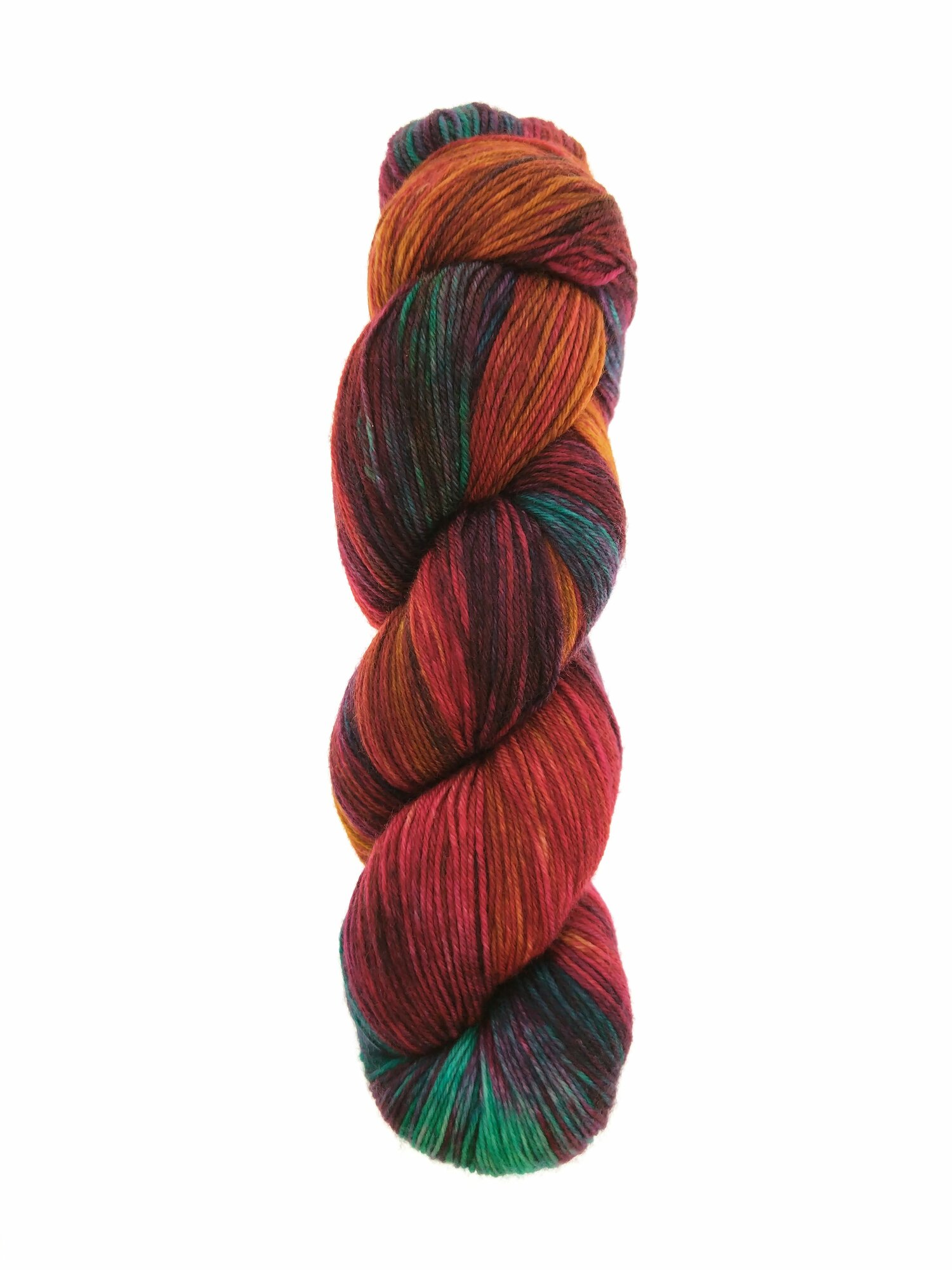 Пряжа KnitPro Terra, 75% шерсть мериноса Superwash, 25% нейлон, 100г/400м, цв. VR2002 зеленый/красный