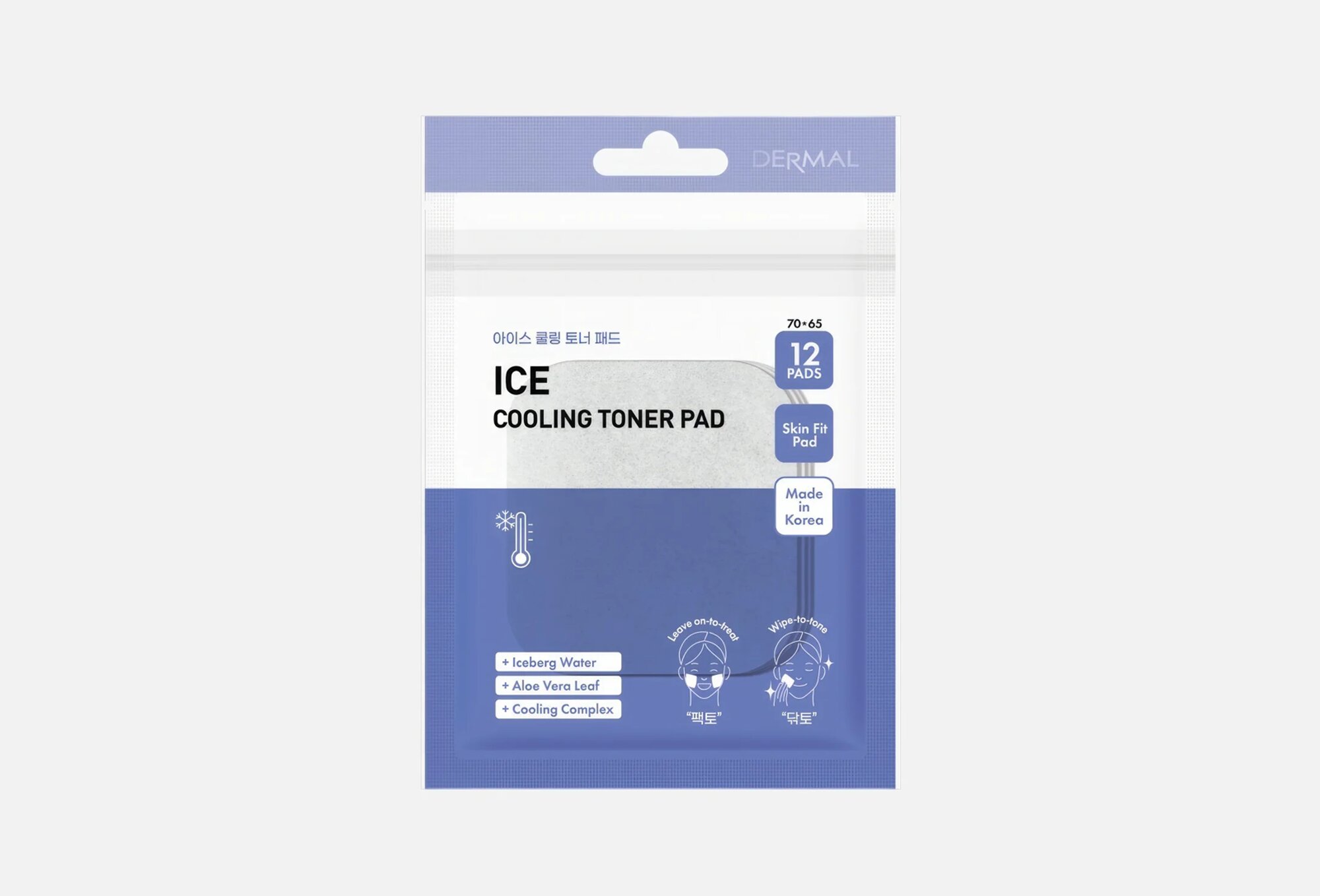 DERMAL Ice Cooling Набор охлаждающих тонер-пэдов для лица 12 шт