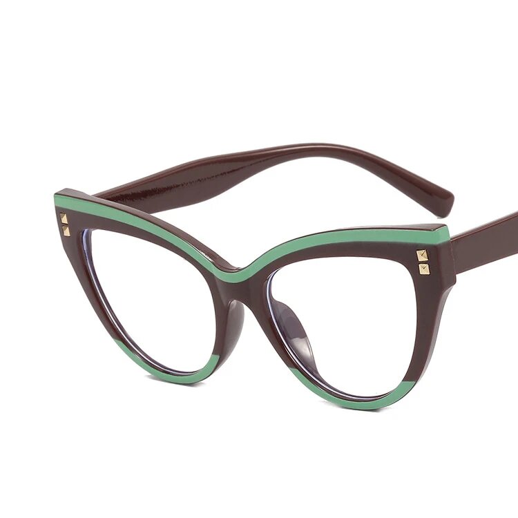 Женские очки Арвин кошачий глаз пластиковые Brown Green, Зеленый