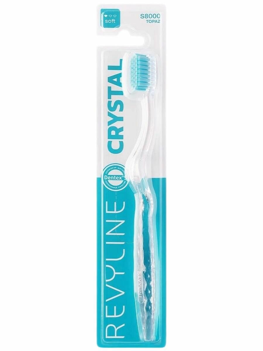 Зубная щетка Revyline Crystal TOPAZ S8000, мягкая щетина, нескользящая, зеленая
