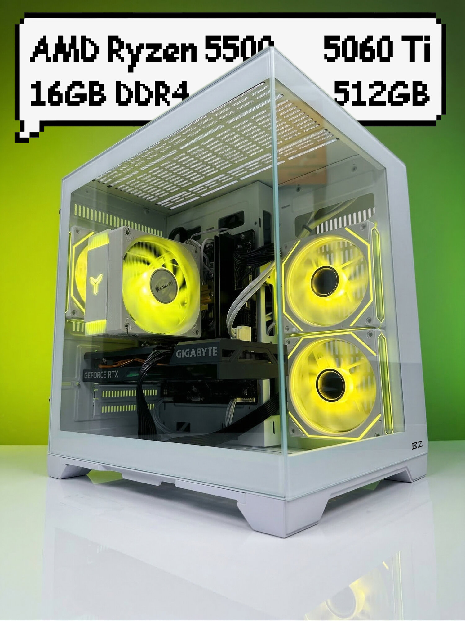 Игровой ПК EZPC RTX 5060Ti | Ryzen 5 5500 | 16GB DDR4 | 512GB SSD | Win 10 Pro
