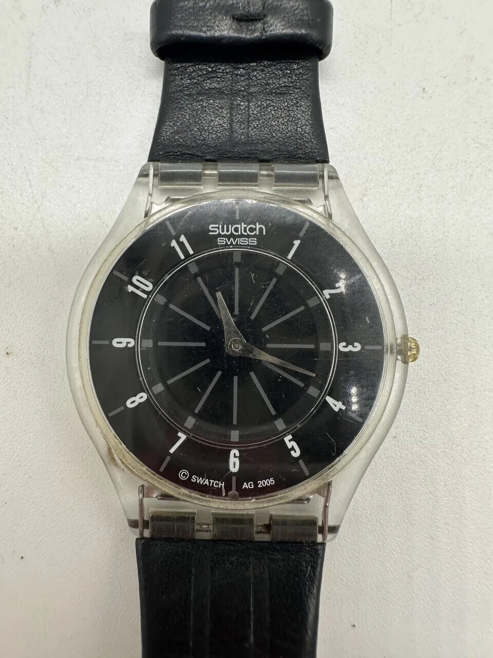 Наручные часы Swatch кварц серия Skin Tout au Trait (швейцария) Отличные винтажные