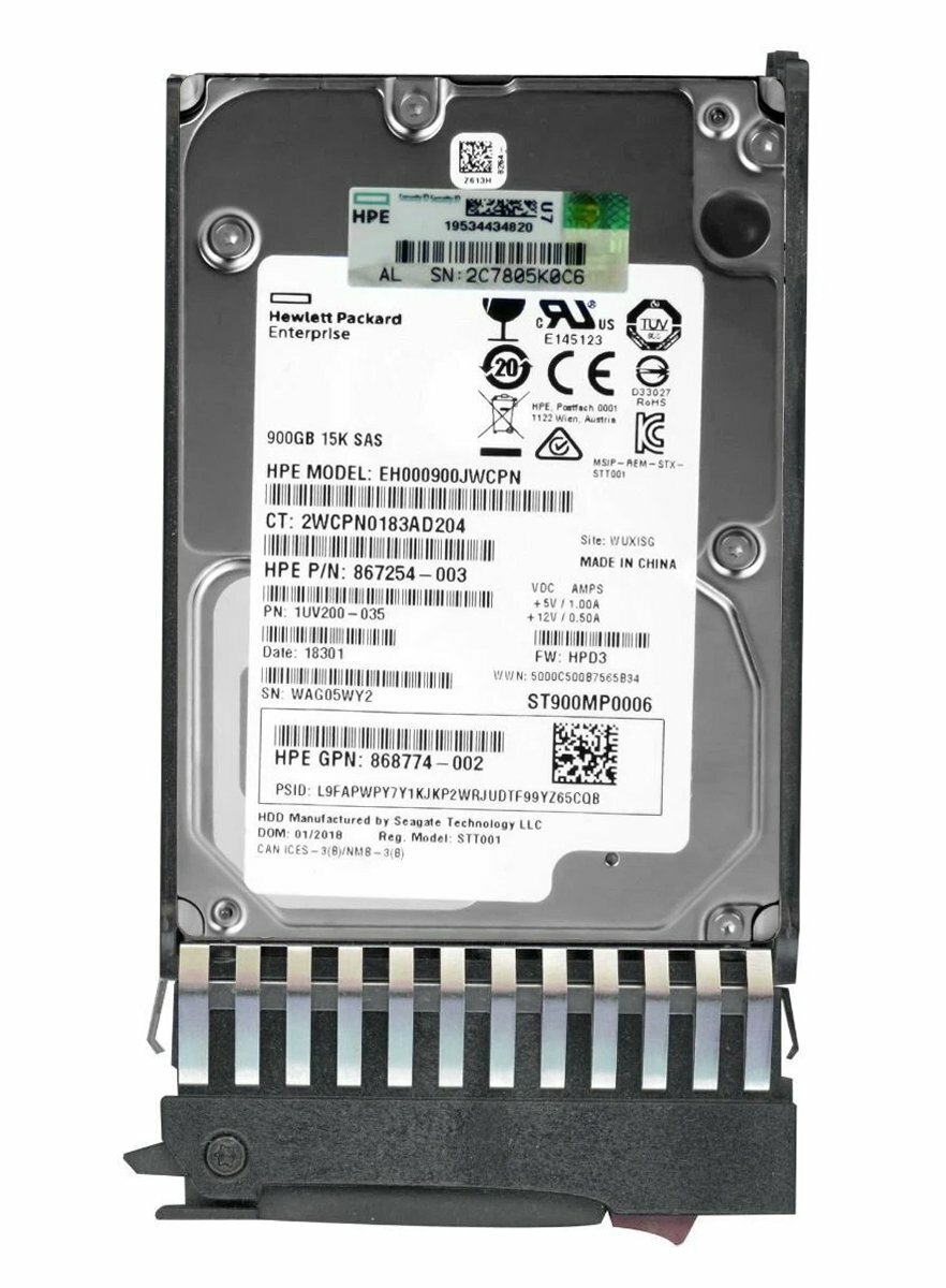 Жесткий диск HP 900Gb 15000 SAS 2.5" HDD 867254-003