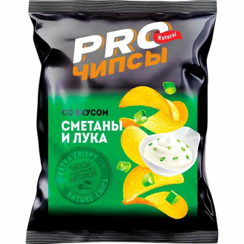 PRO Чипсы сметана, лук, 60 г, 1 штука