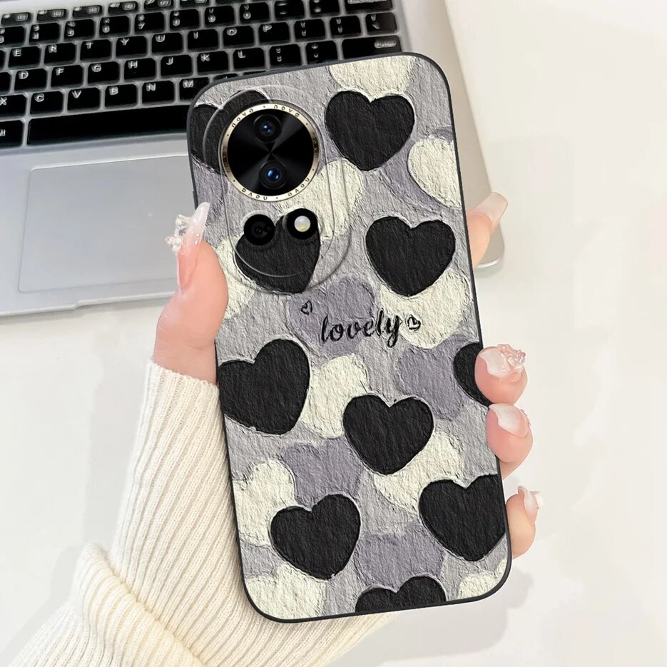Чехол Huawei Nova 13/12 с сердечками, TYhei2238