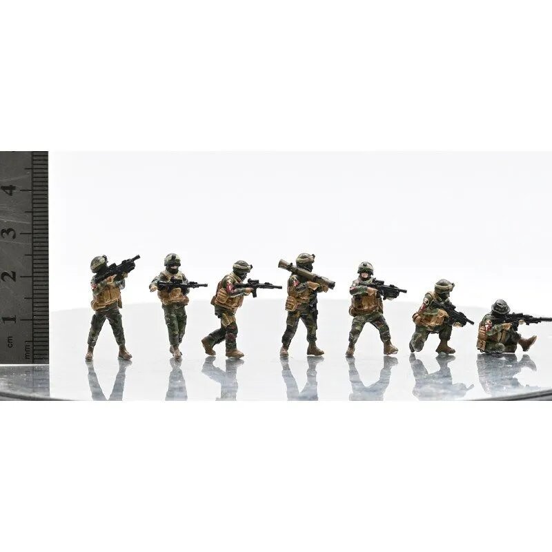Масштабная модель 1:72 Набор из 7 фигурок современных солдат специальных подразделений США коллекционная фигурка