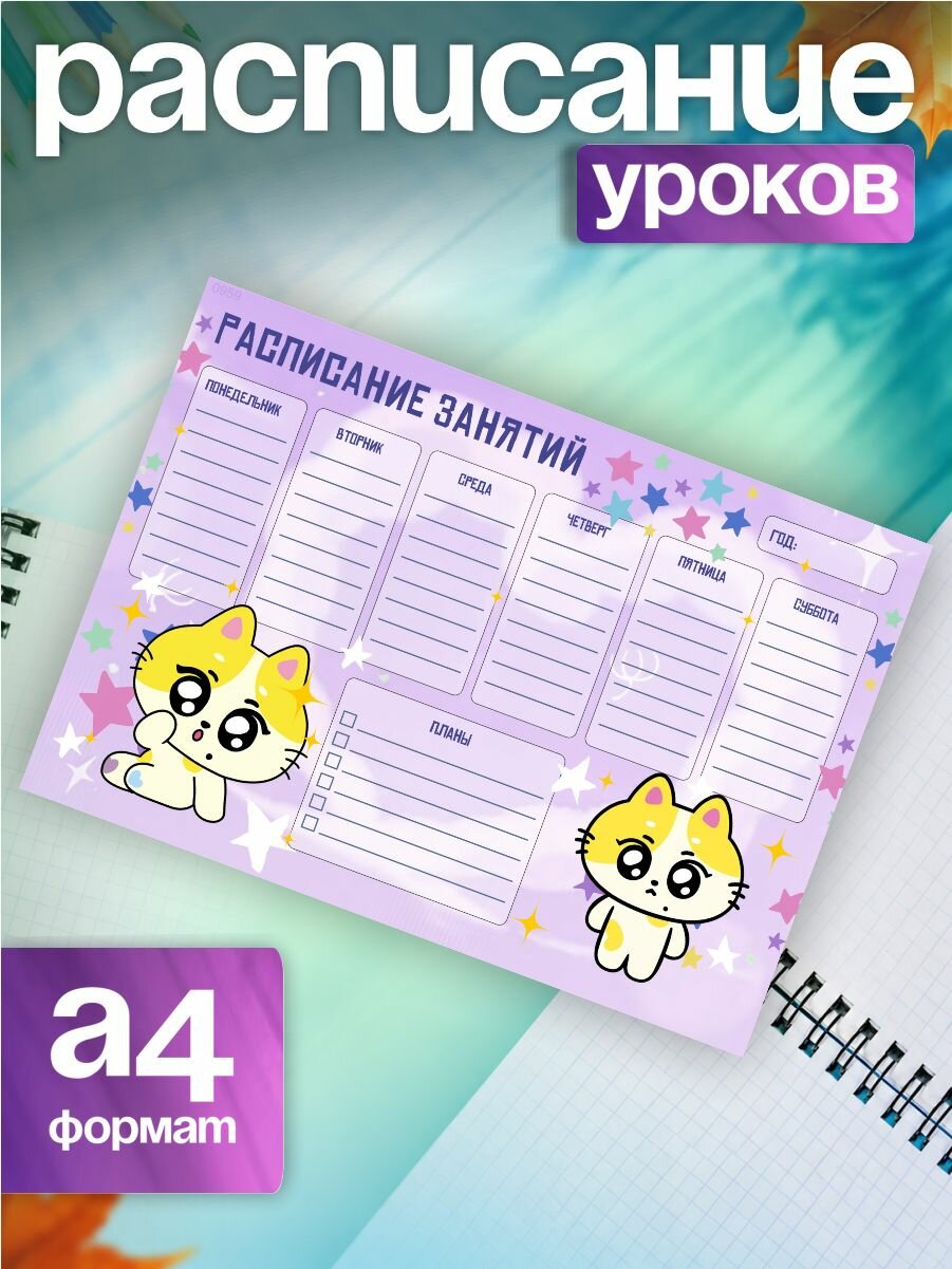 Расписание уроков канцелярия для школы Enhypen Чонвон