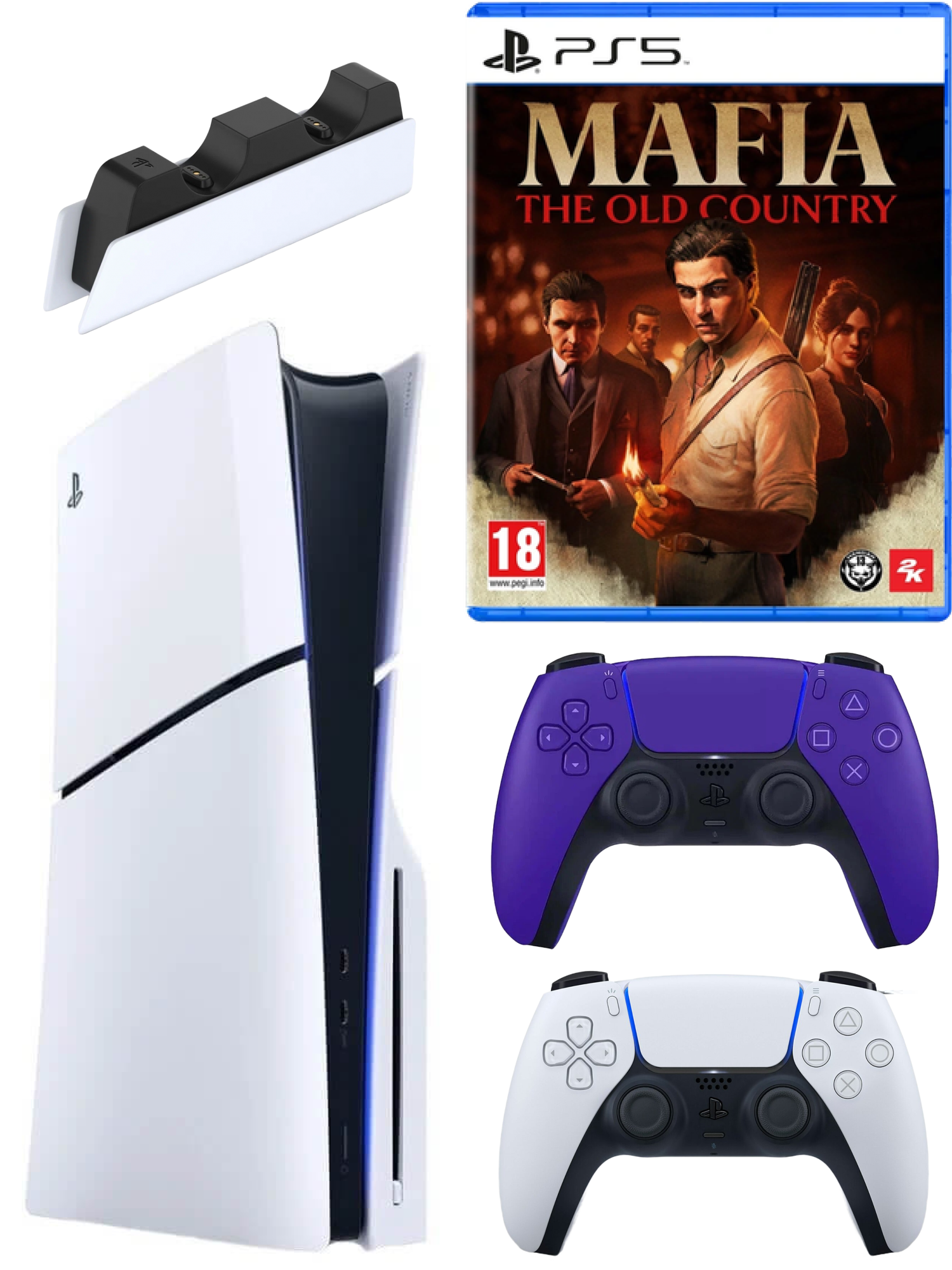 Игровая приставка Sony PS 5 Slim,1ТБ(с дисководом)+2 геймпад+Зарядная станция+MAFIA: The Old Country(подробности в чате)