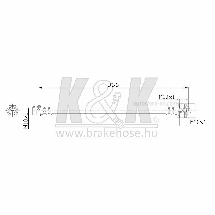 K&K FT0515 Шланг тормозной задний MAZDA MPV I (LV) 2.5 TD, 3.0