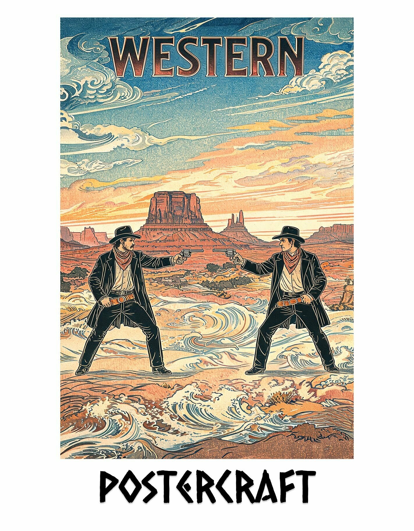 Постер 'Western" (Вестерн, Кино, Фильмы), 29.7х42см, А3, глянцевый