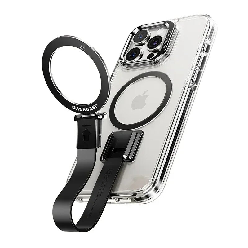 Прозрачный чехол Oatsbasf для iPhone 16/Pro/Plus/16 Pro Max с Для iPhone 16 Pro Макс, Черный, Black
