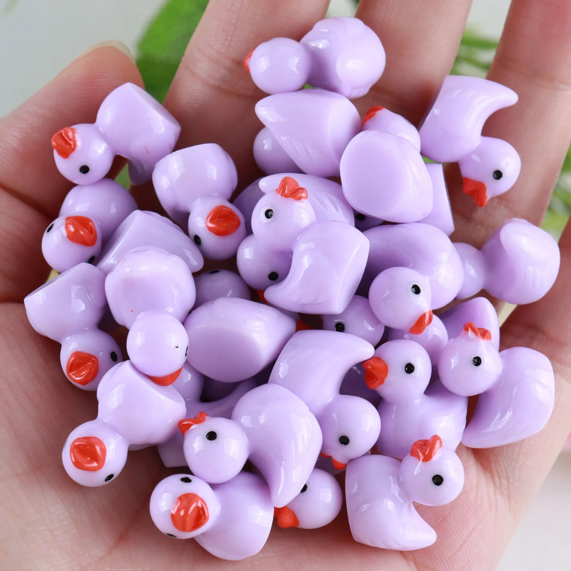Миниатюрные фигурки уток из смолы Фиолетовый, 50pcs, Purple