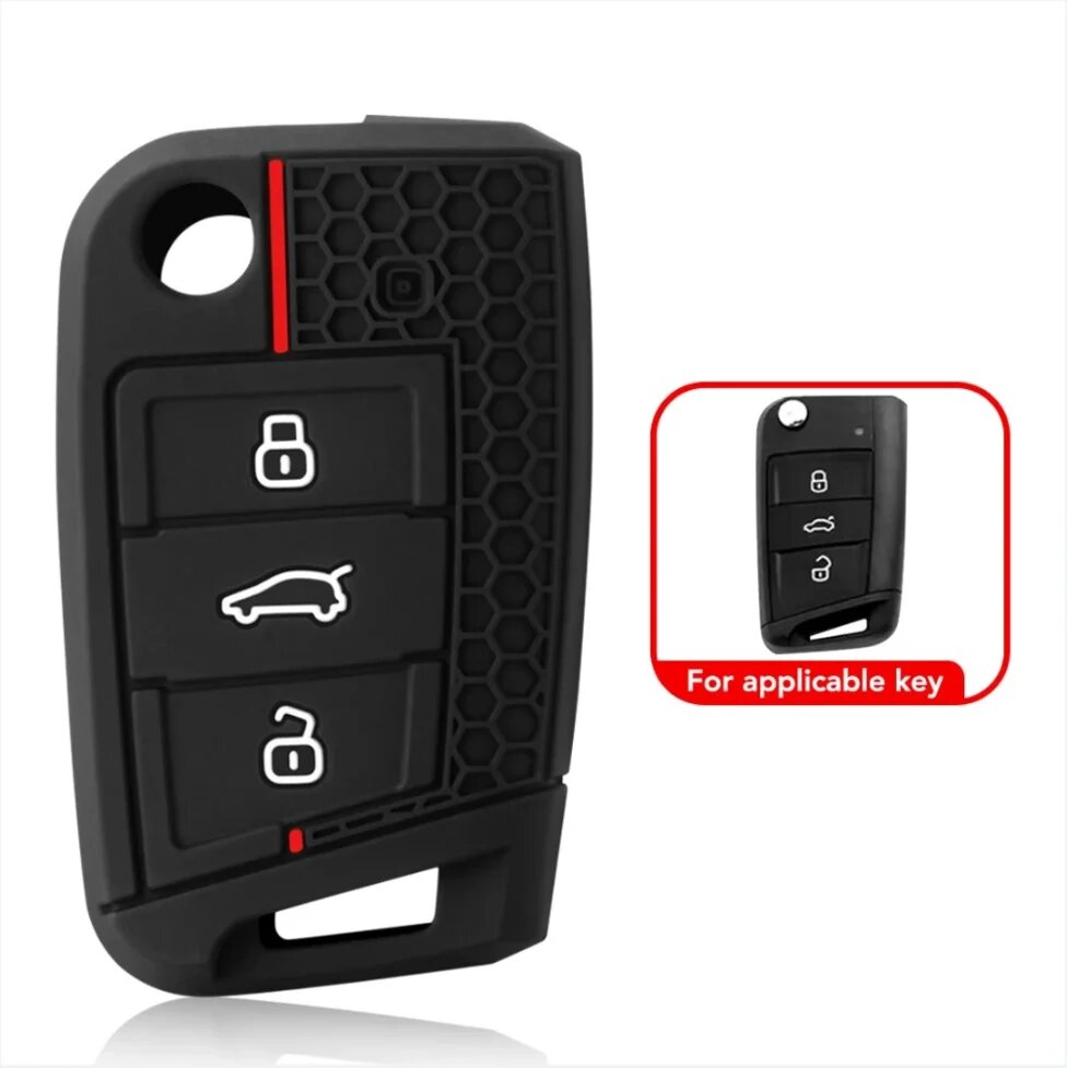 Чехол для ключей Black Red Line VW Golf, Polo, Tiguan