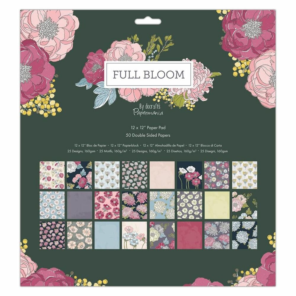 Набор бумаги для скрапбукинга docrafts "Full Bloom", двухсторонняя, 30,5х30,5 см, 50 листов