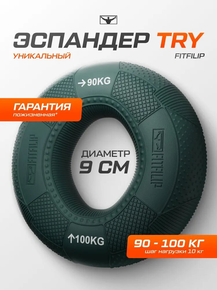 Эспандер кистевой TRY, нагрузка 90-100 кг, двойной