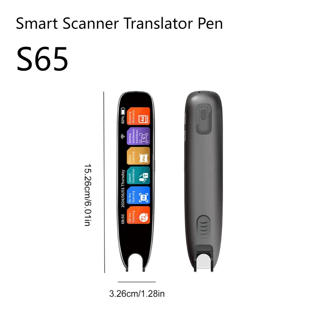 S65 Pro Translator Pen Scan Reader Pen Translation 142 Language Photo Offline Translation 820 мАч Голосовой переводчик для бизнеса