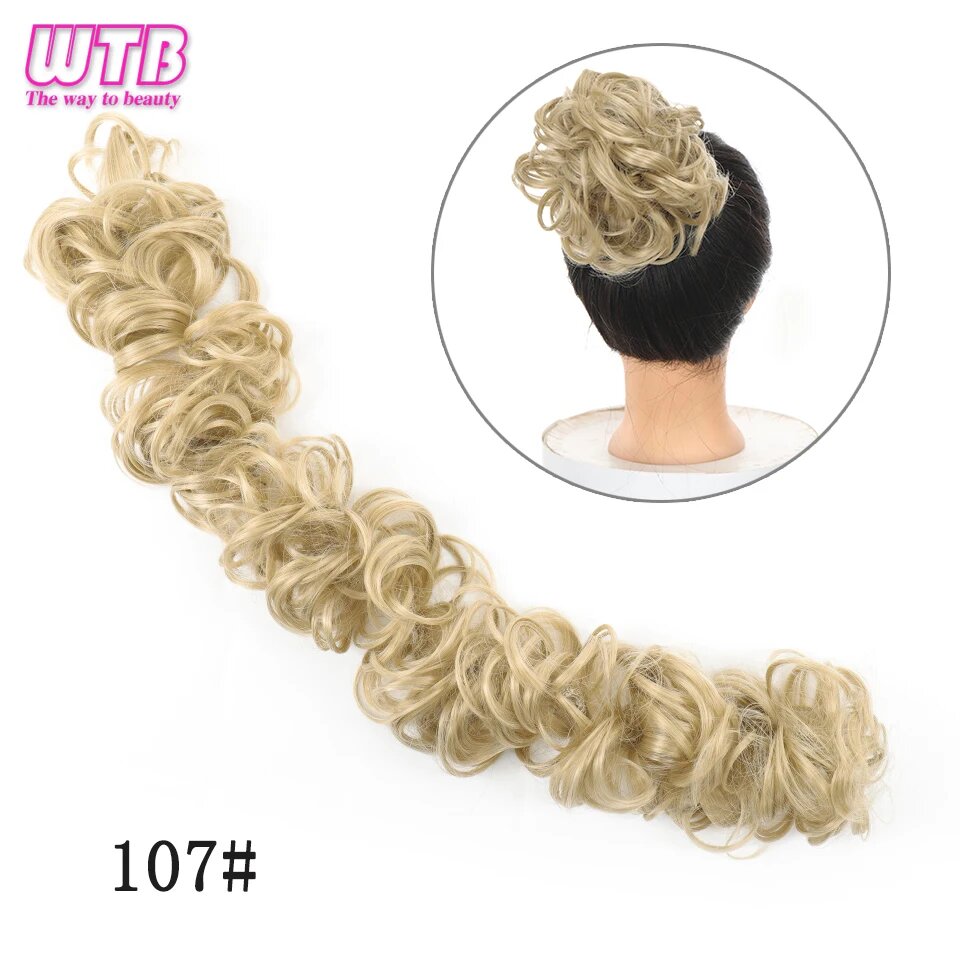 WTB Синтетический завитой шиньон черный 107