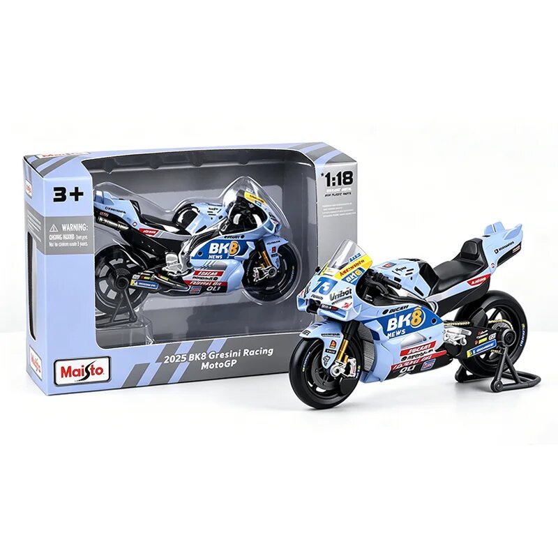 Модель мотоцикла Maisto 1:18 Ducati BK8 Gresini Racing 2025 MotoGP #73 Алекс Маркес #54 Фермин 73