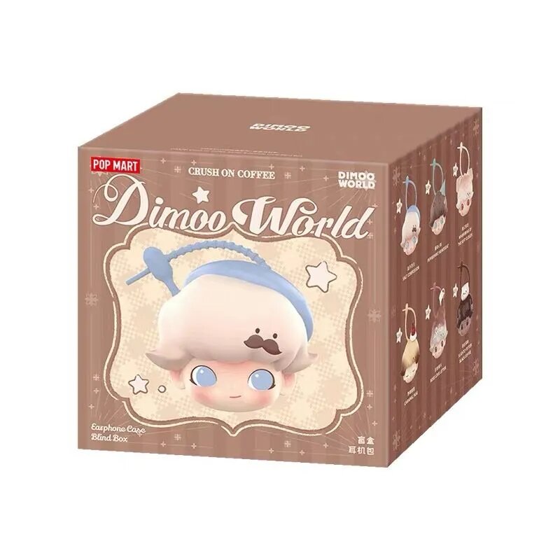 POP MART - Коллекция DIMOO Crush on Coffee Series Earphone Case, Подарки, украшения комнат, 1 шт